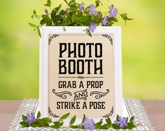 Photo booth sign printable rustic wedding sign. Wedding rustic | Etsy