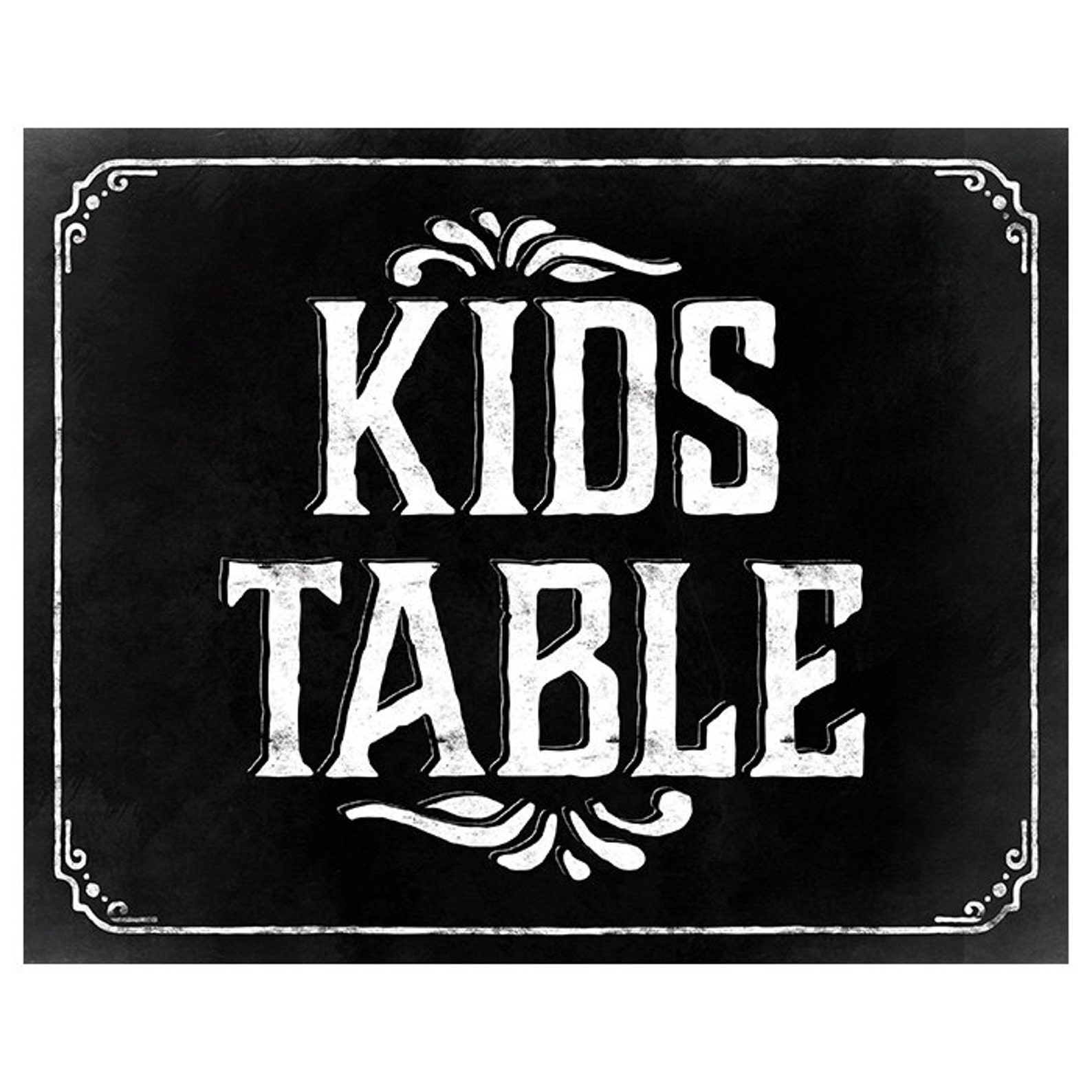 Kids Table Wedding Sign. Printable Rustic Party Decorations. Wedding ...