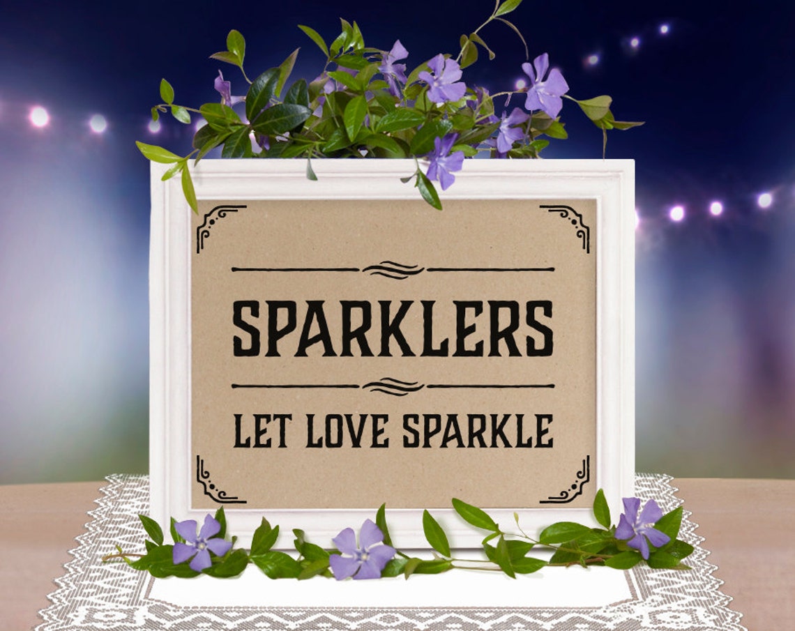 Wedding Printable Sign: Sparklers. Rustic Wedding Decor. Wedding Favors ...