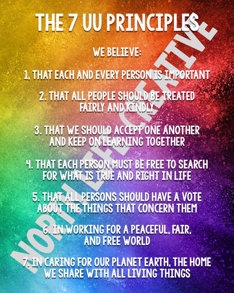 Kids Unitarian Universalist 7 Principles PRINTABLE UU Poster - Etsy Canada