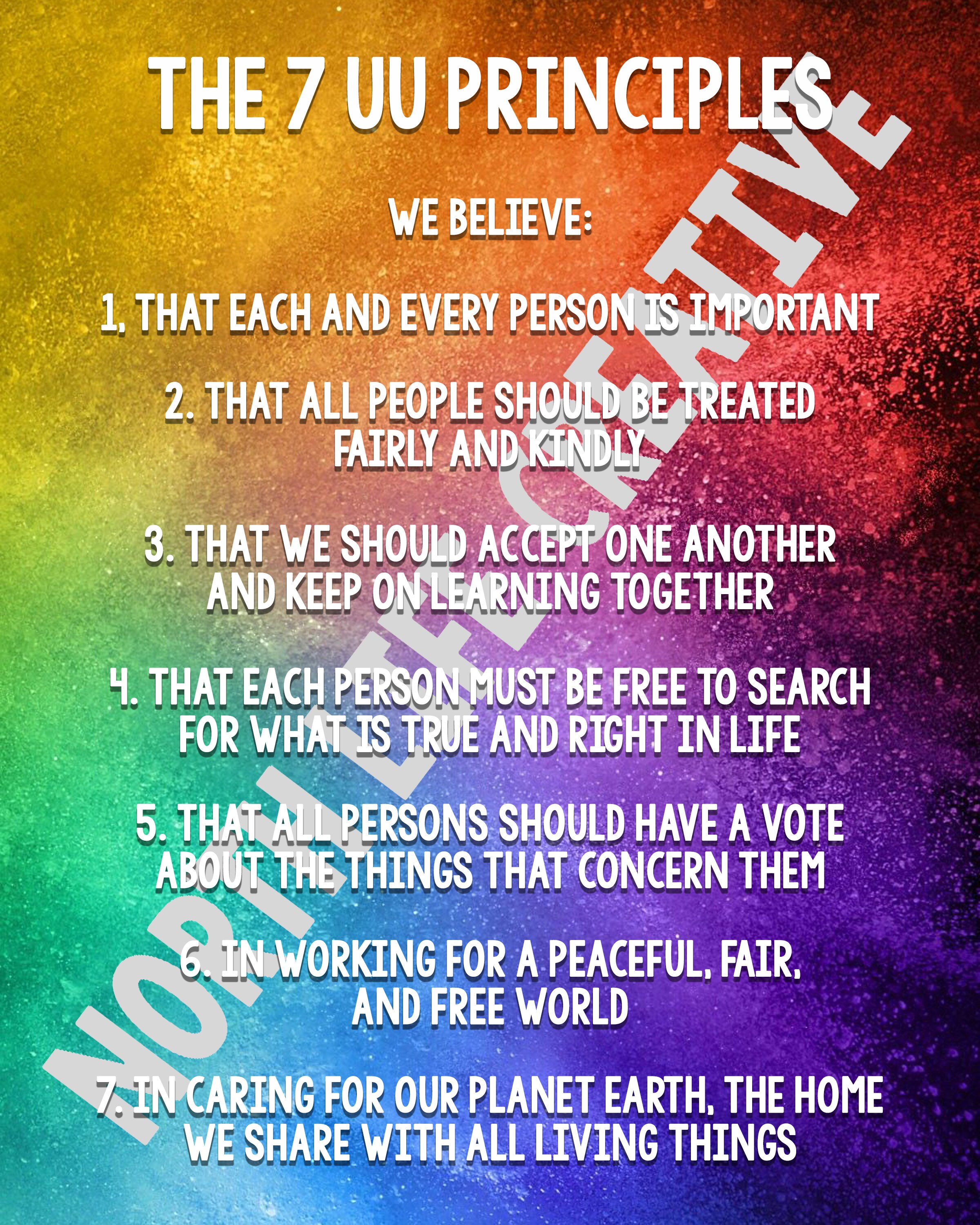 Kids Unitarian Universalist 7 Principles PRINTABLE UU Poster - Etsy Canada