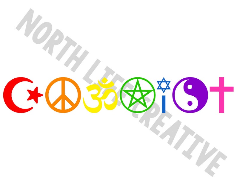 Coexist Religious Symbol 8x10 PRINTABLE Poster Rainbow & Black - Etsy