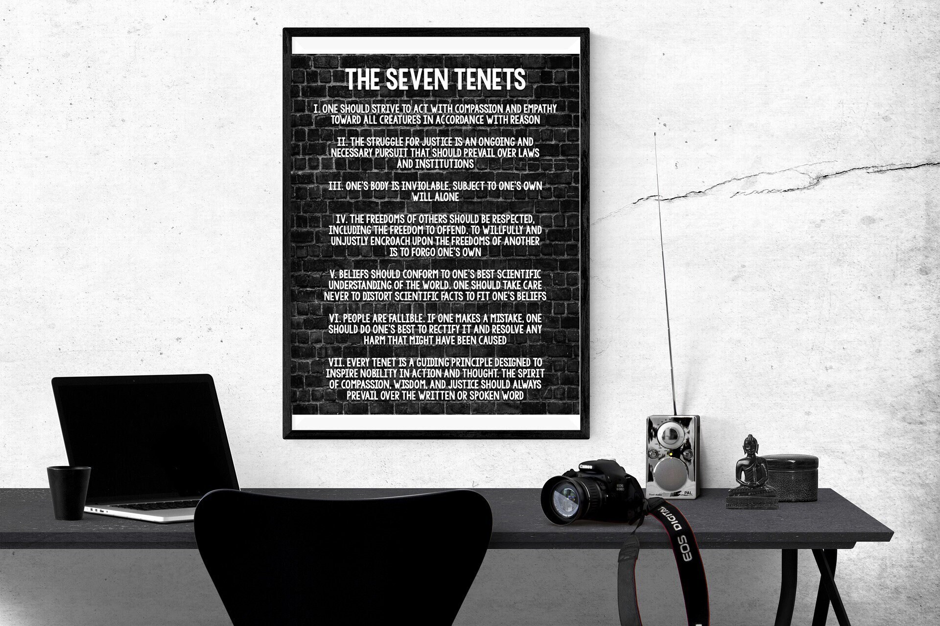 7 Satanic Temple Tenets Black Brick PRINTABLE Poster - Etsy