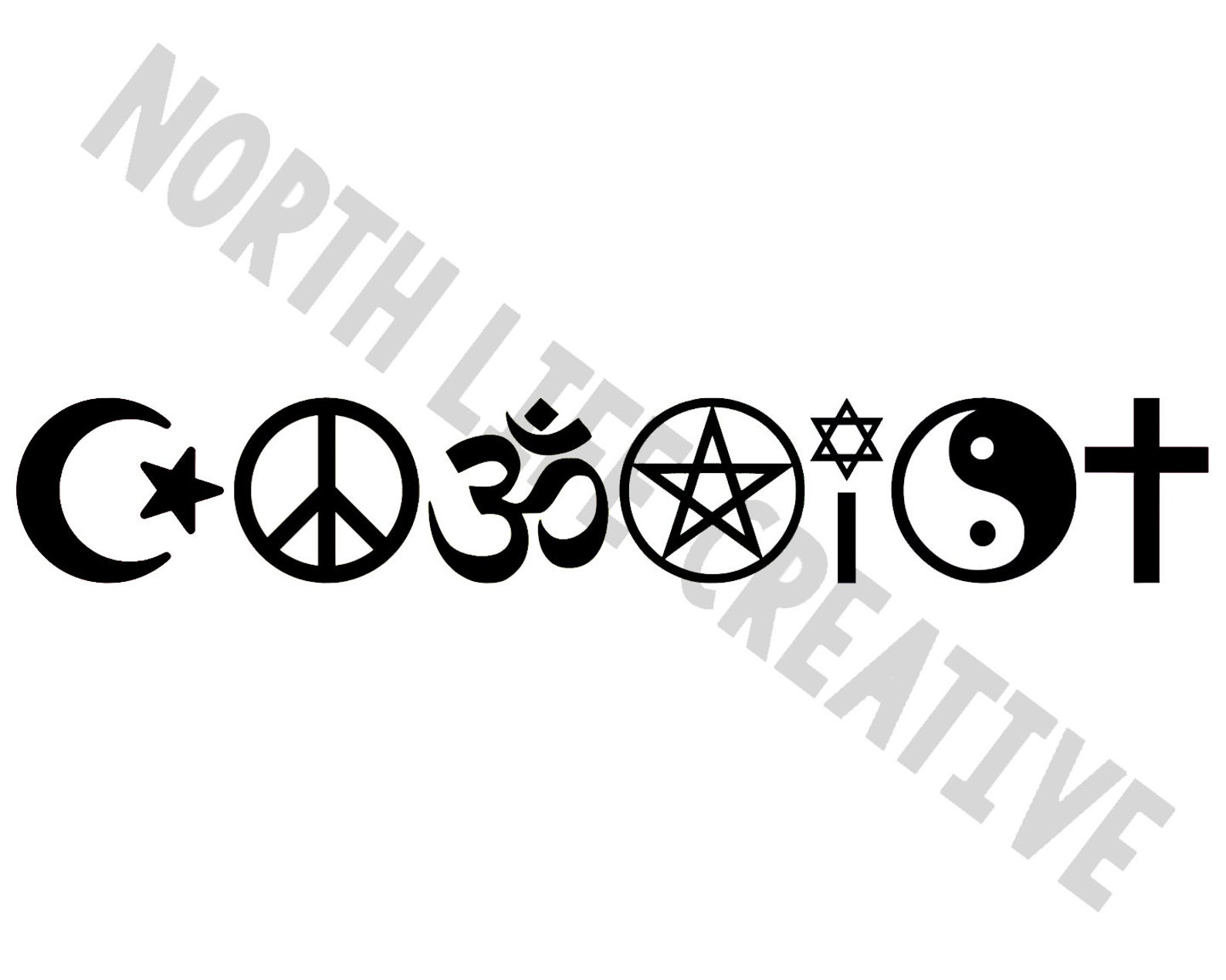 Coexist Religious Symbol 8x10 PRINTABLE Poster Rainbow & Black - Etsy ...