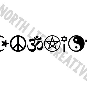 Coexist Religious Symbol 8x10 PRINTABLE Poster Rainbow & Black - Etsy