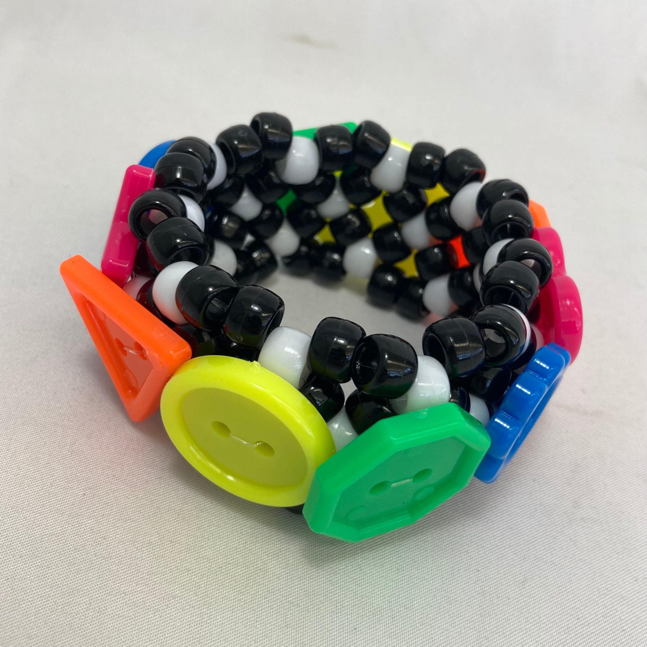 Neon Button Kandi Cuff Small Size - Etsy
