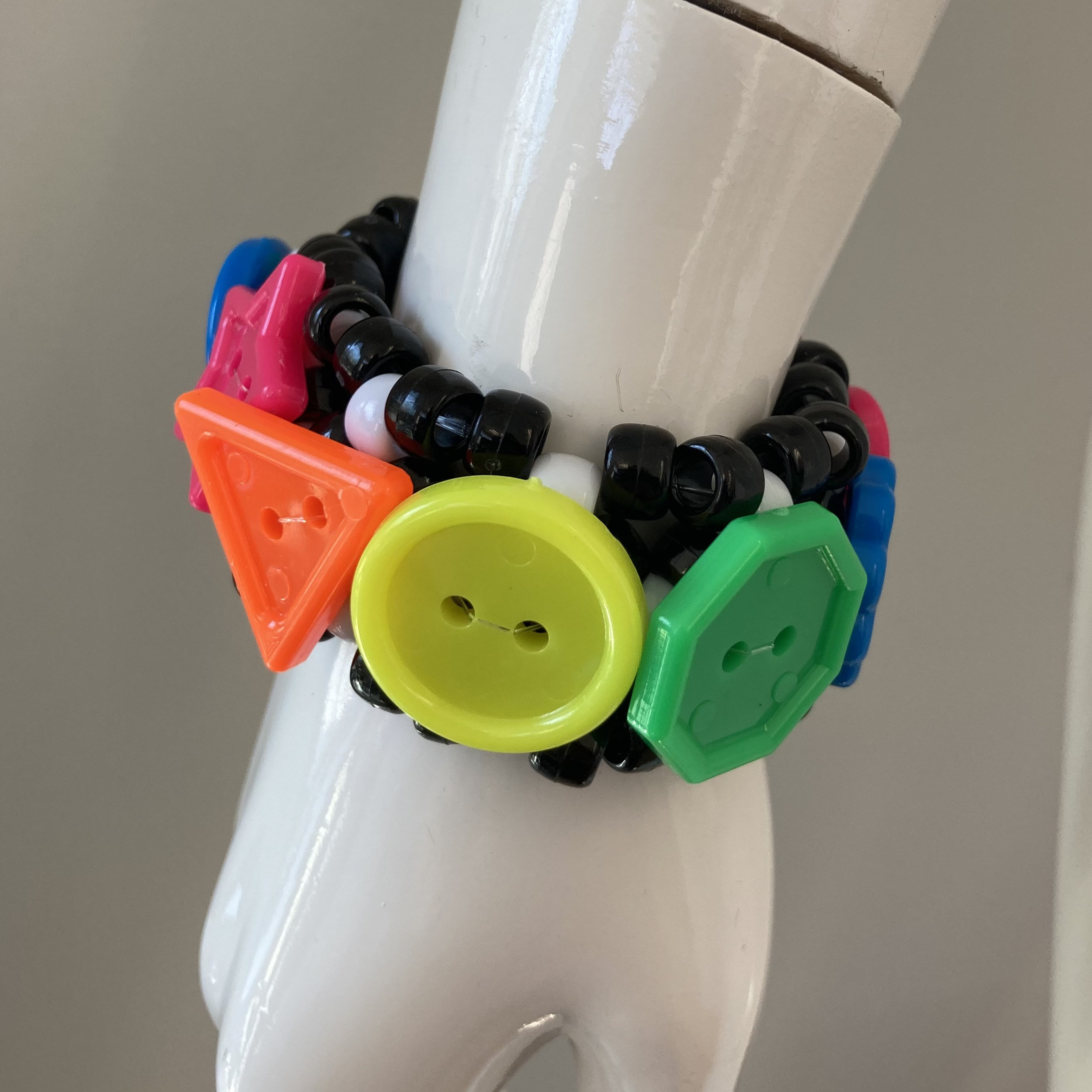 Neon Button Kandi Cuff Small Size - Etsy