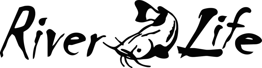 River Life Catfish Vinyl Decal: Fishing Boat, Truck, Tackle Box - Etsy