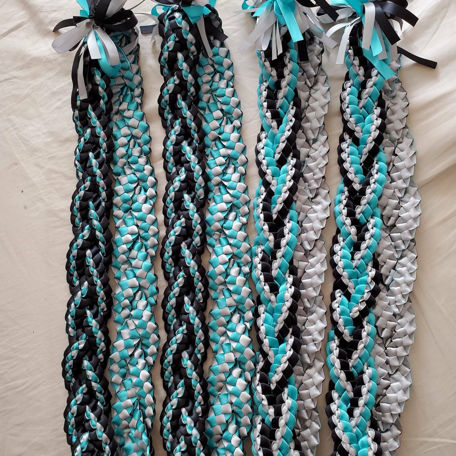 Style 1, and 2 : 3-4 Color Strand Braided Hawaiian Ribbon Lei - Etsy