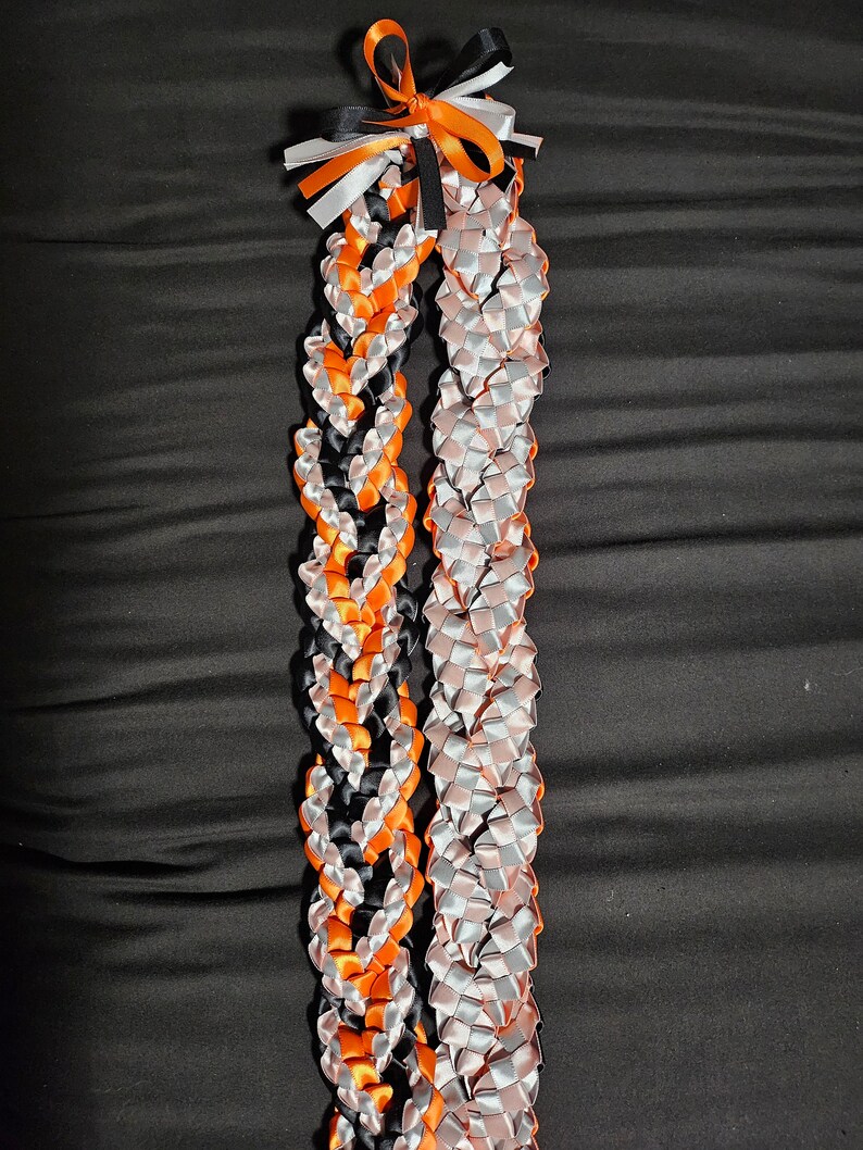 Style 1, and 2 : 3-4 Color Strand Braided Hawaiian Ribbon Lei - Etsy
