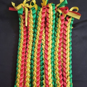 3-4 Color Single Weave Hawaiian Ribbon Lei With 3/8inch Ribbons - Etsy