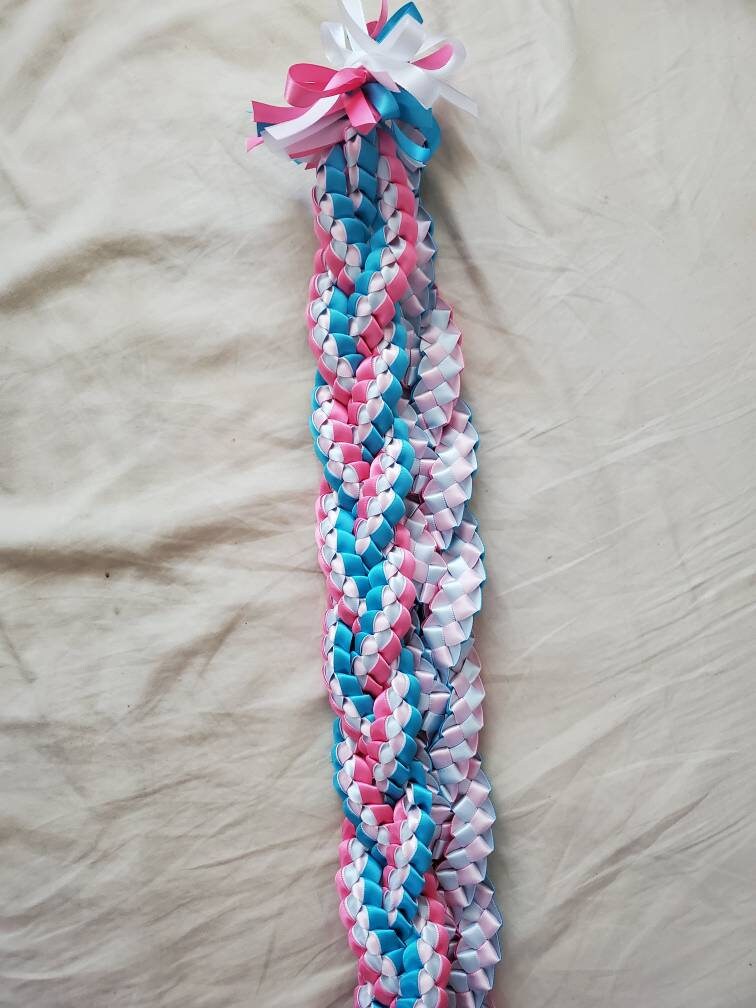 Style 1, and 2 : 3-4 Color Strand Braided Hawaiian Ribbon Lei - Etsy