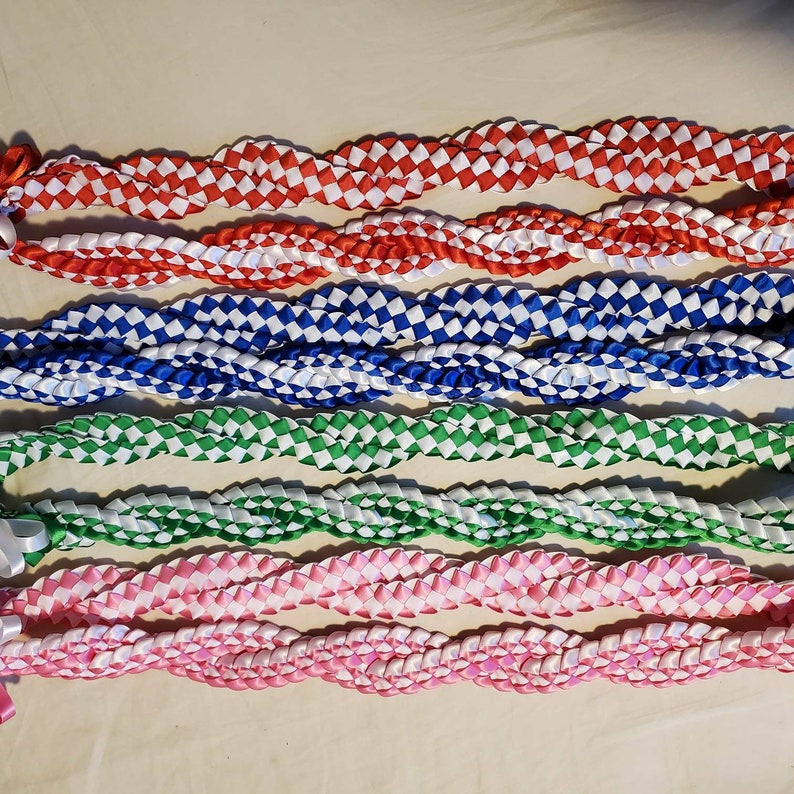 OPEN 50in 2-4 Color Twisted Single Weave Ribbon Lei - Etsy