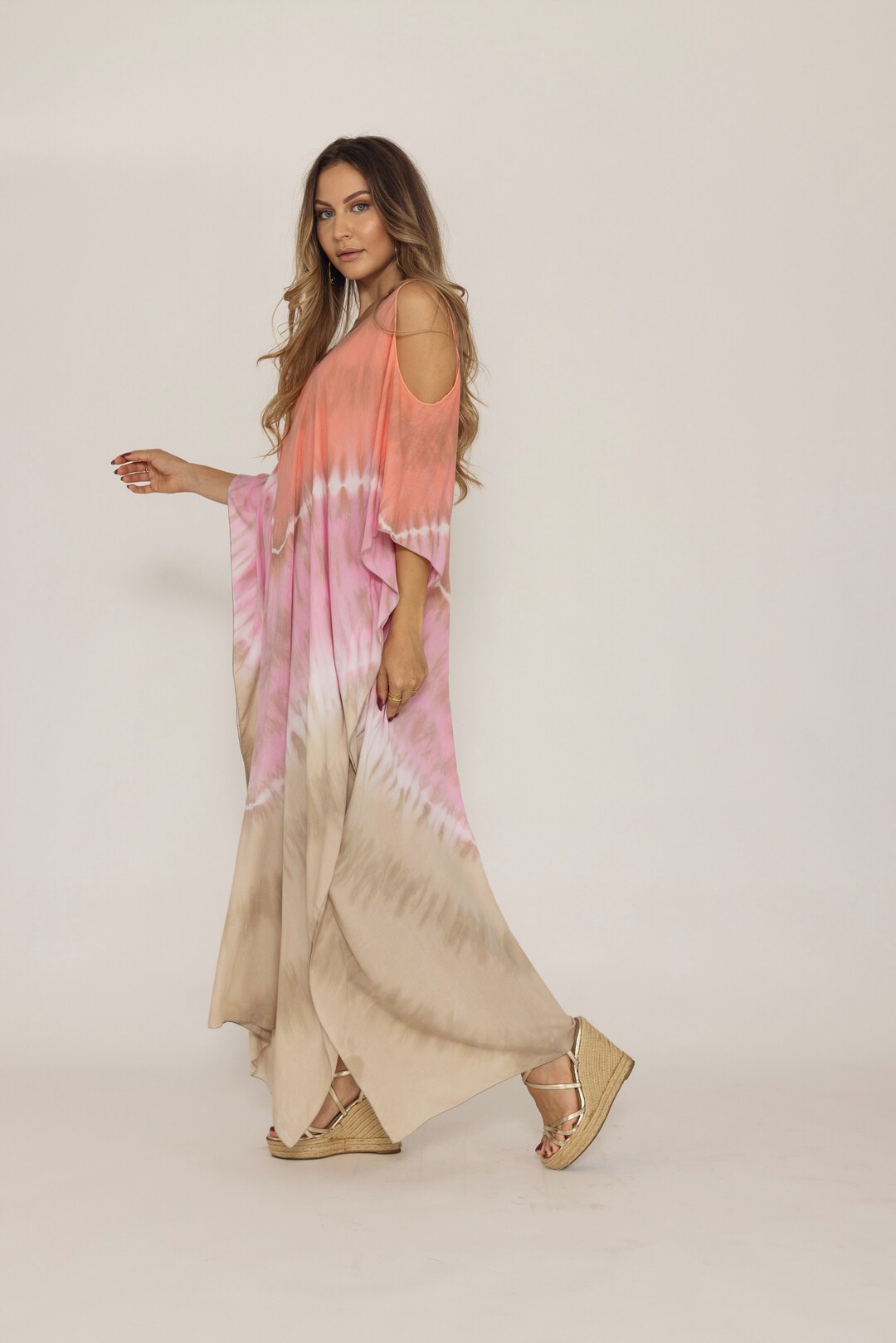 Maxi Tie Dye Maxi Kaftan Tie Dye Beach Dress Tie Dye Loose Fitting ...