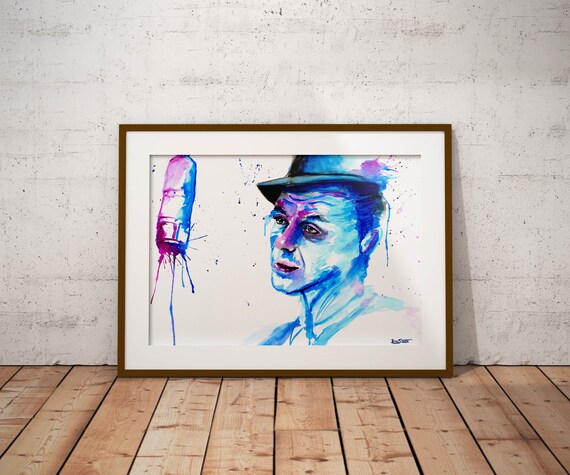 Frank Sinatra My Way Painting Watercolor Wall Art Home | Etsy