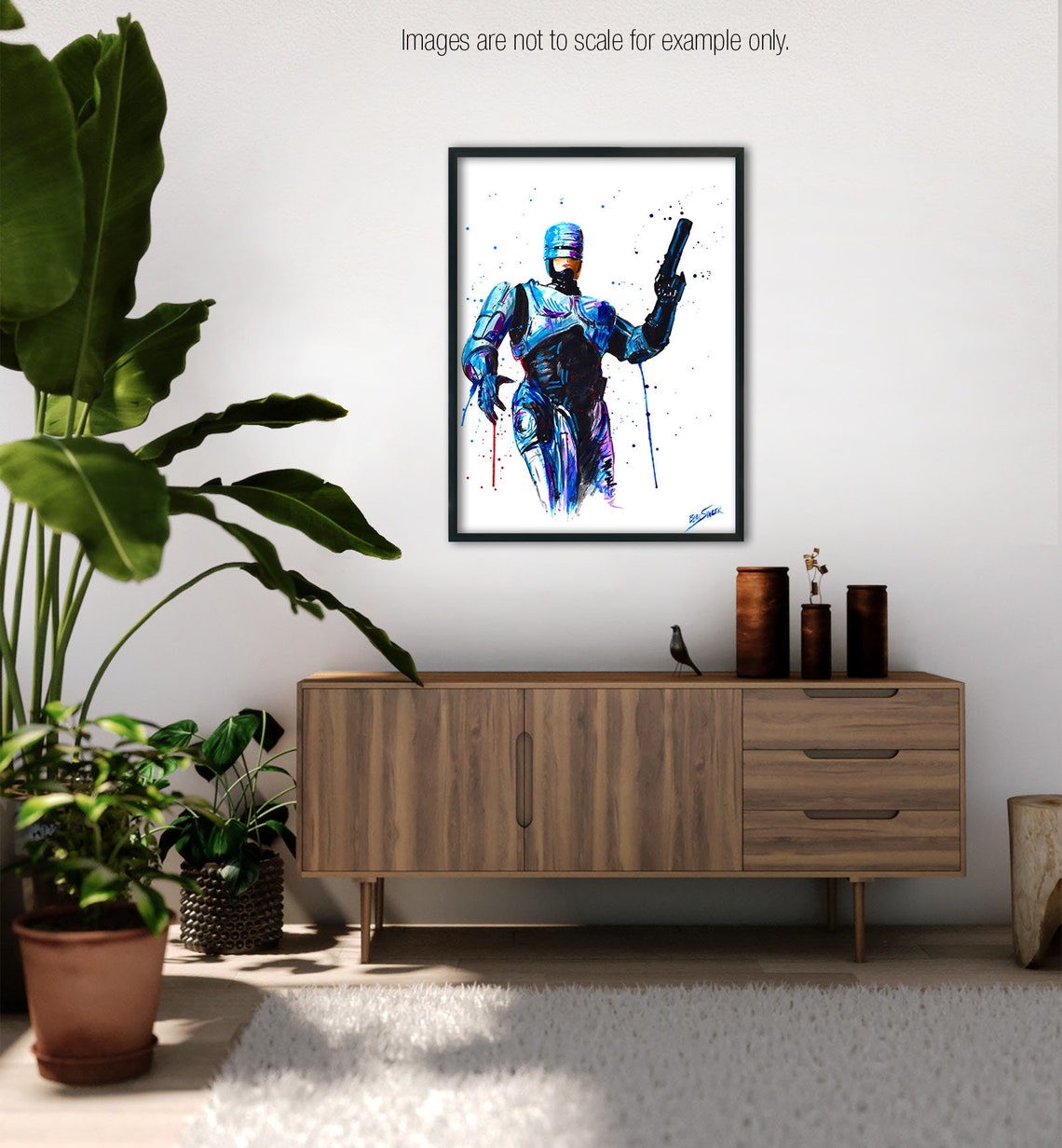 Robocop Watercolor Painting, Wall Decor, Original Art, Fine Art ...