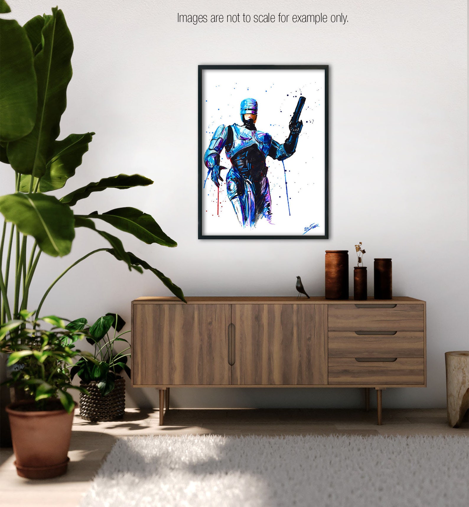 Robocop Watercolor Painting, Wall Decor, Original Art, Fine Art ...