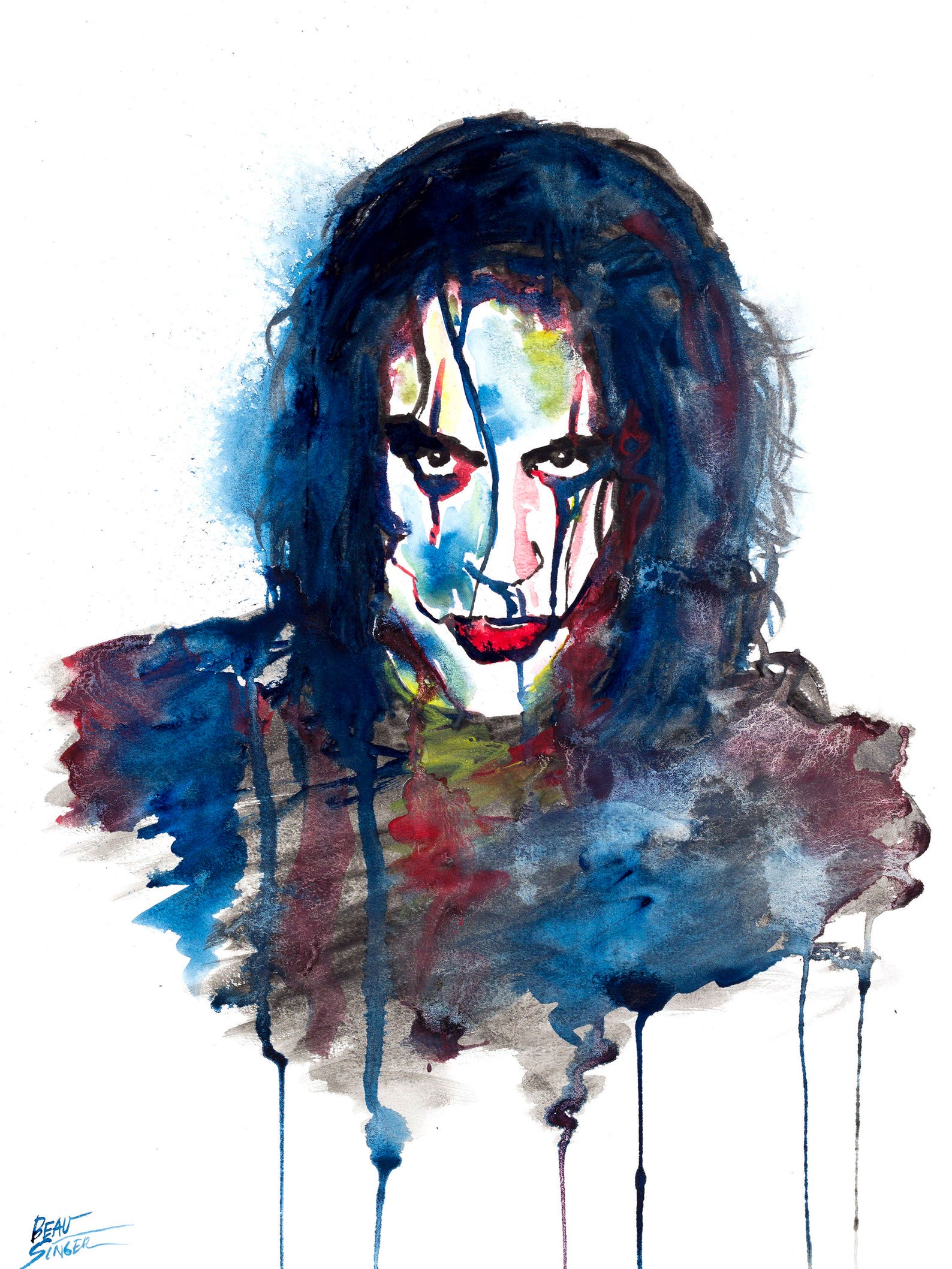 The Crow Dripping Vengeance Painting, Watercolor, Wall Art, Home Decor ...