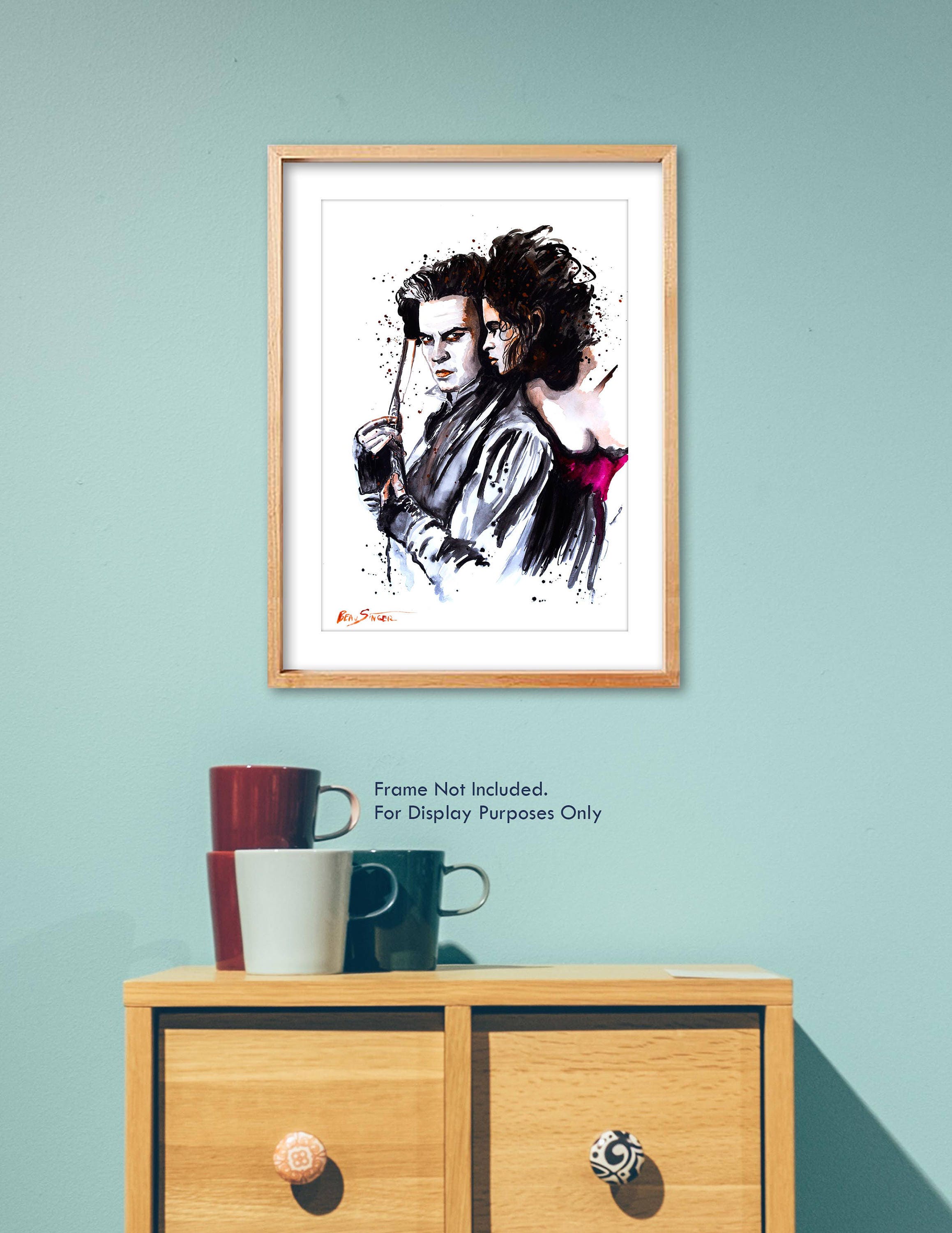 Sweeney Todd Painting Watercolor Wall Art Home Decor Wall | Etsy