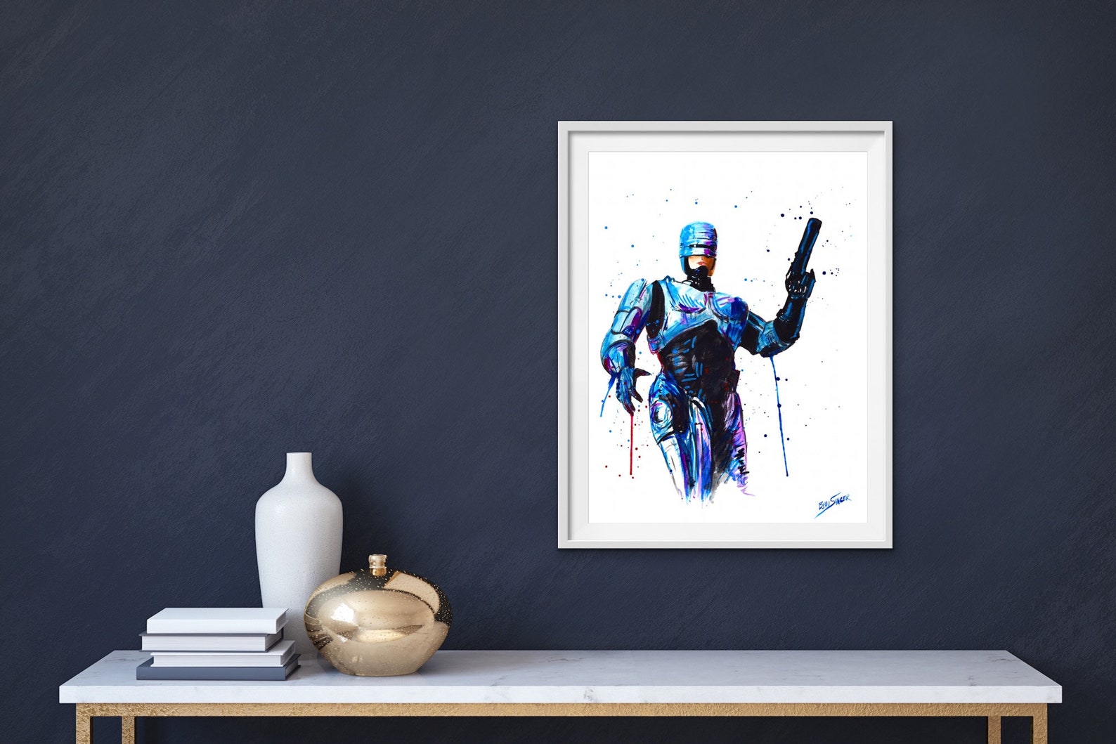 Robocop Watercolor Painting, Wall Decor, Original Art, Fine Art ...