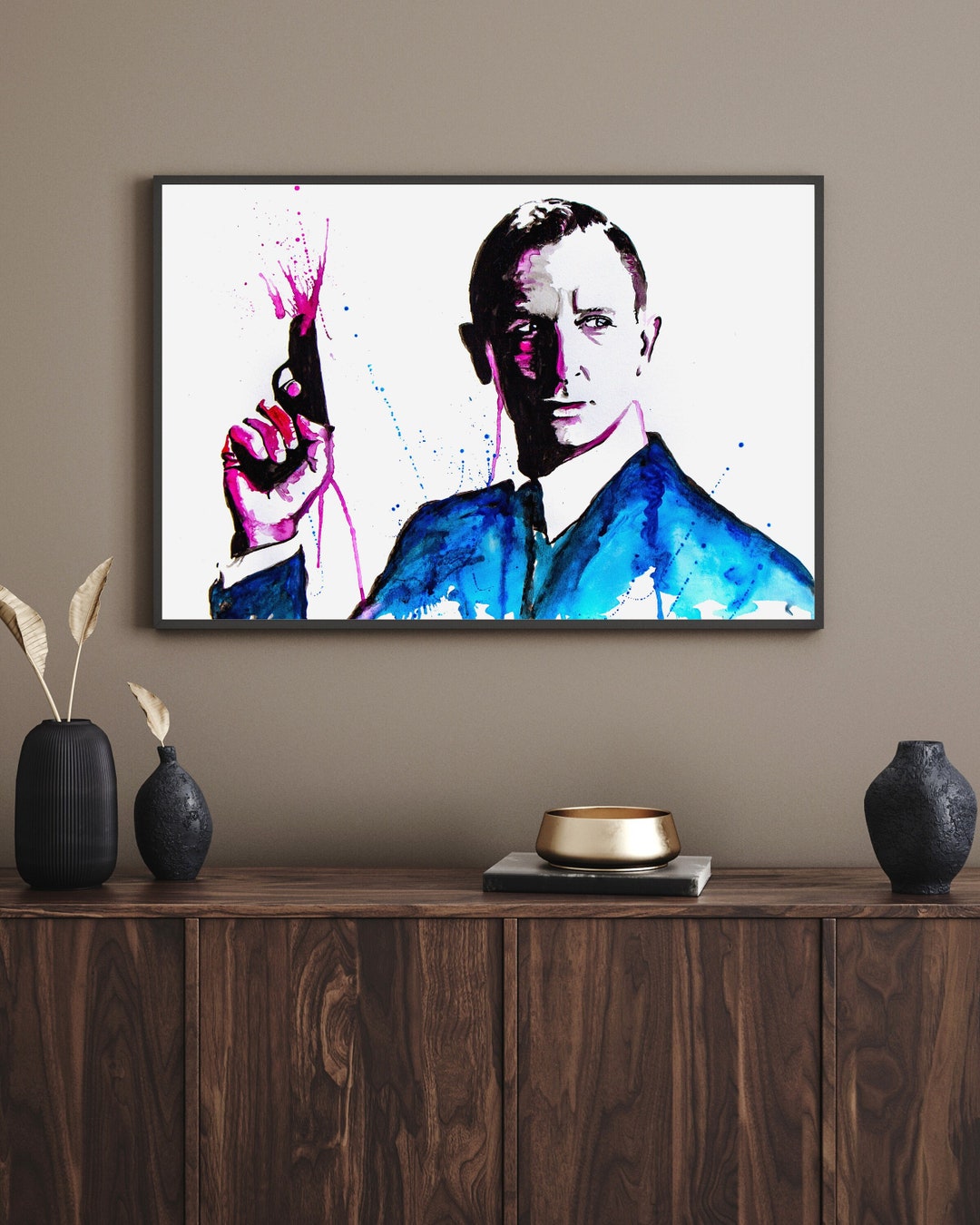 James Bond Daniel Craig Watercolor Art Print by Beau Singer, Print ...