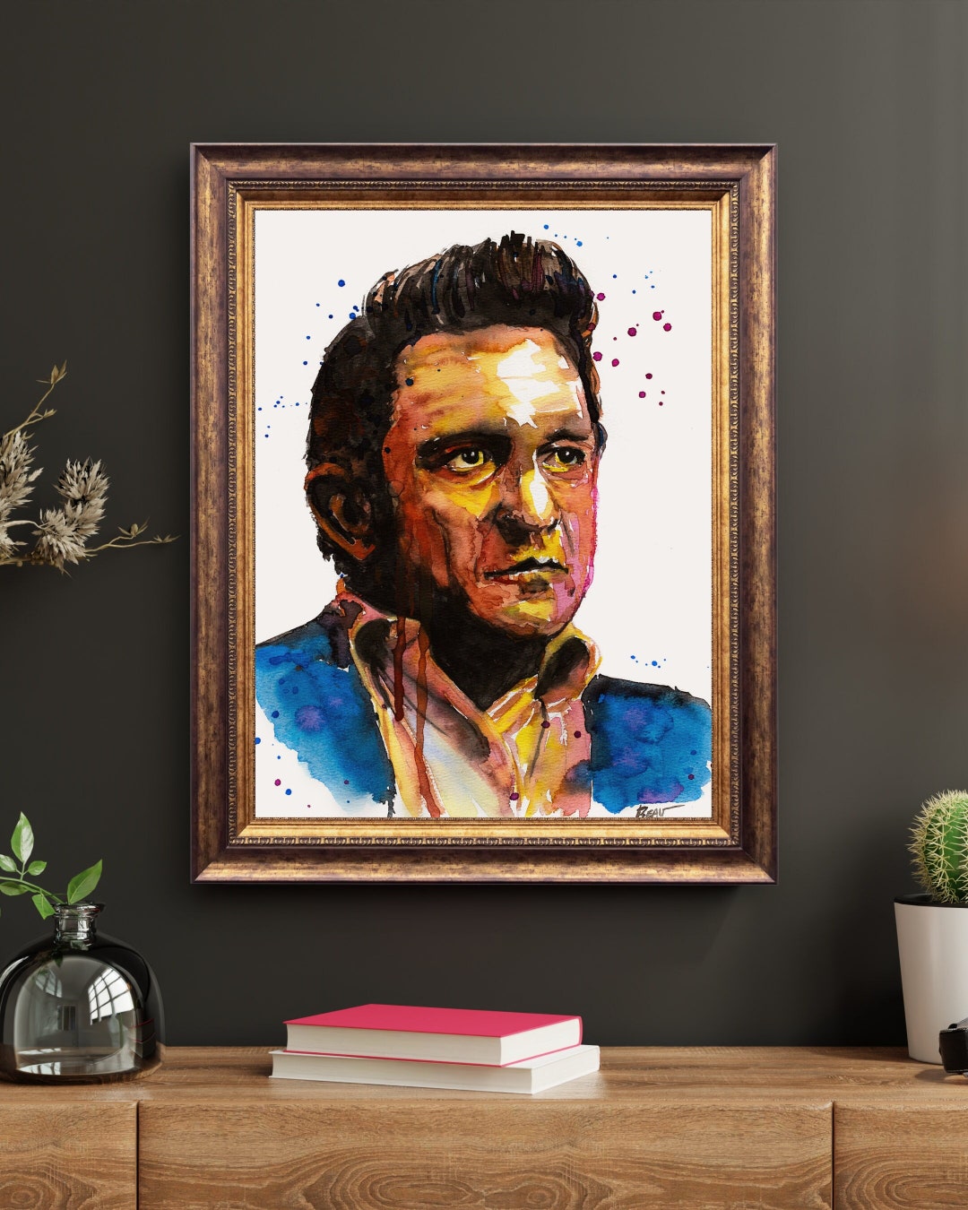 Johnny Cash Painting, Country Music Art, Watercolor Art, Watercolor ...