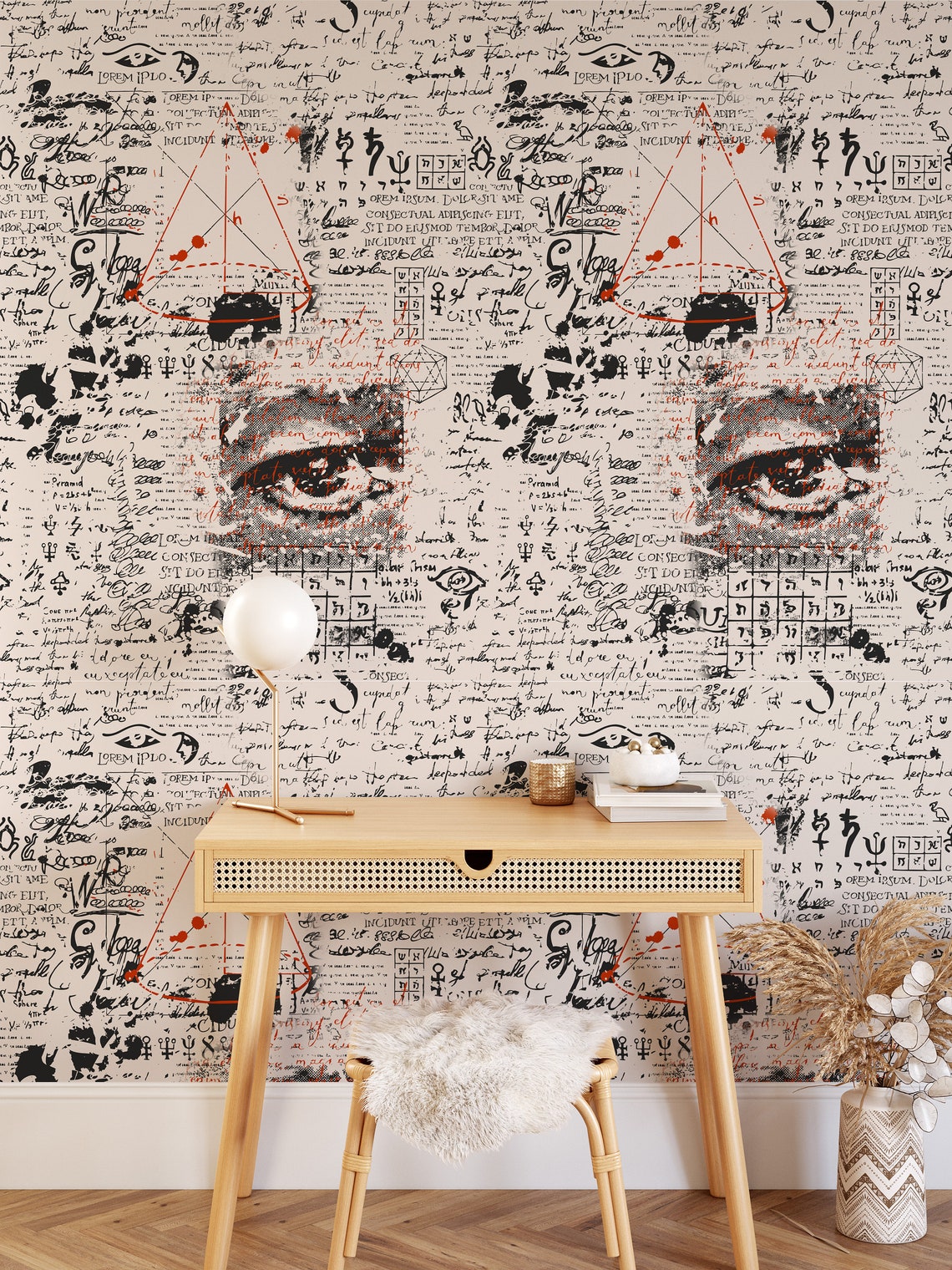 Mystical Pattern Eye Wallpaper Fantasy Wall Decor With Hand - Etsy