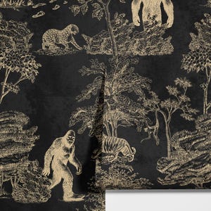 Mystical Bigfoot Toile De Jouy Wallpaper, Enchanted Forest Scenes ...