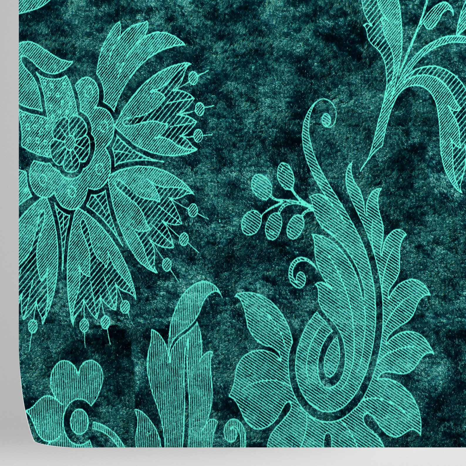 Classic Decor Turquoise Damask Wallpaper Antique Victorian - Etsy