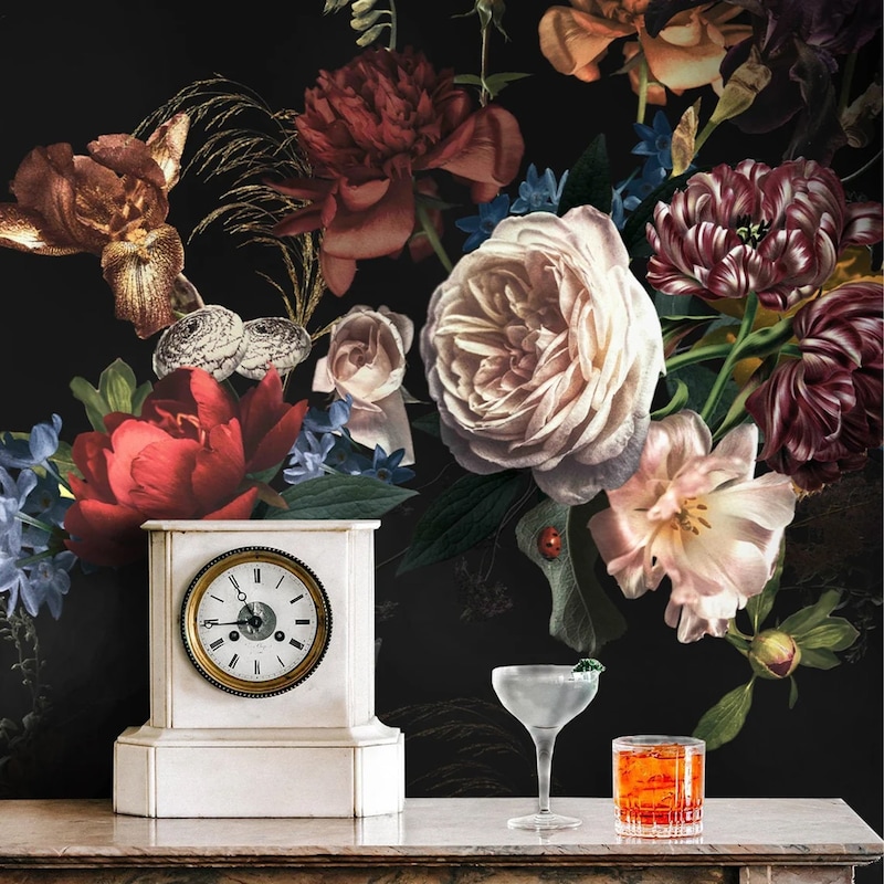 Dutch Floral Wallpaper - Etsy