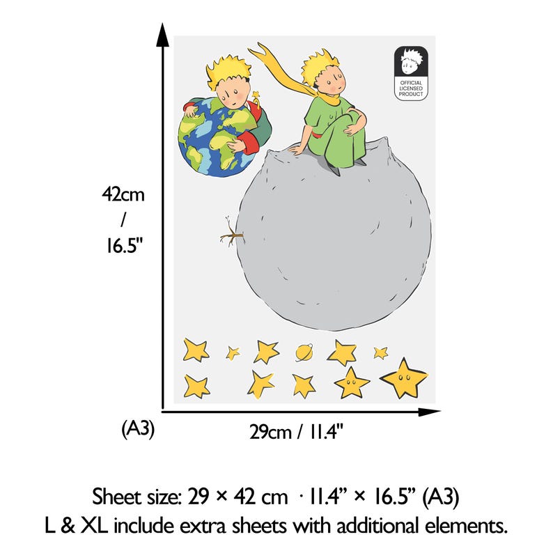 Little Prince Earth Wall Stickers | Official Licensed Nursery Decals ...