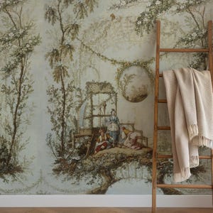 French Rococo Wallpaper | Vintage Chinoiserie Mural Decor | 18th ...