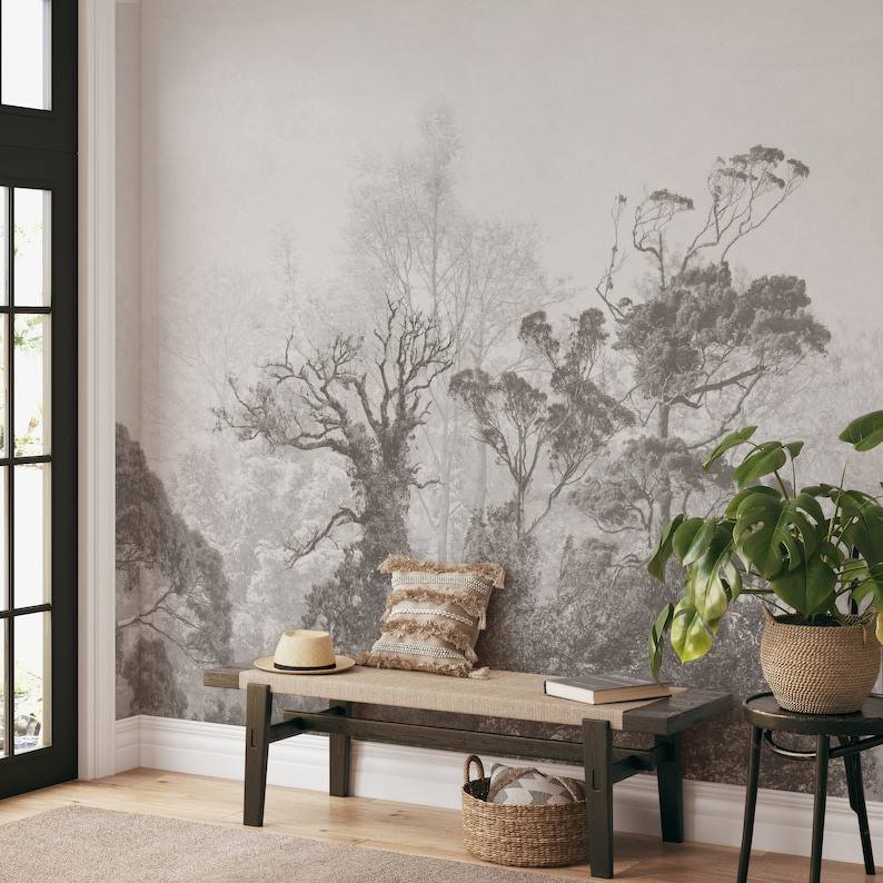 Extra Large Vintage Forest Wallpaper Landscape in Classic Old - Etsy