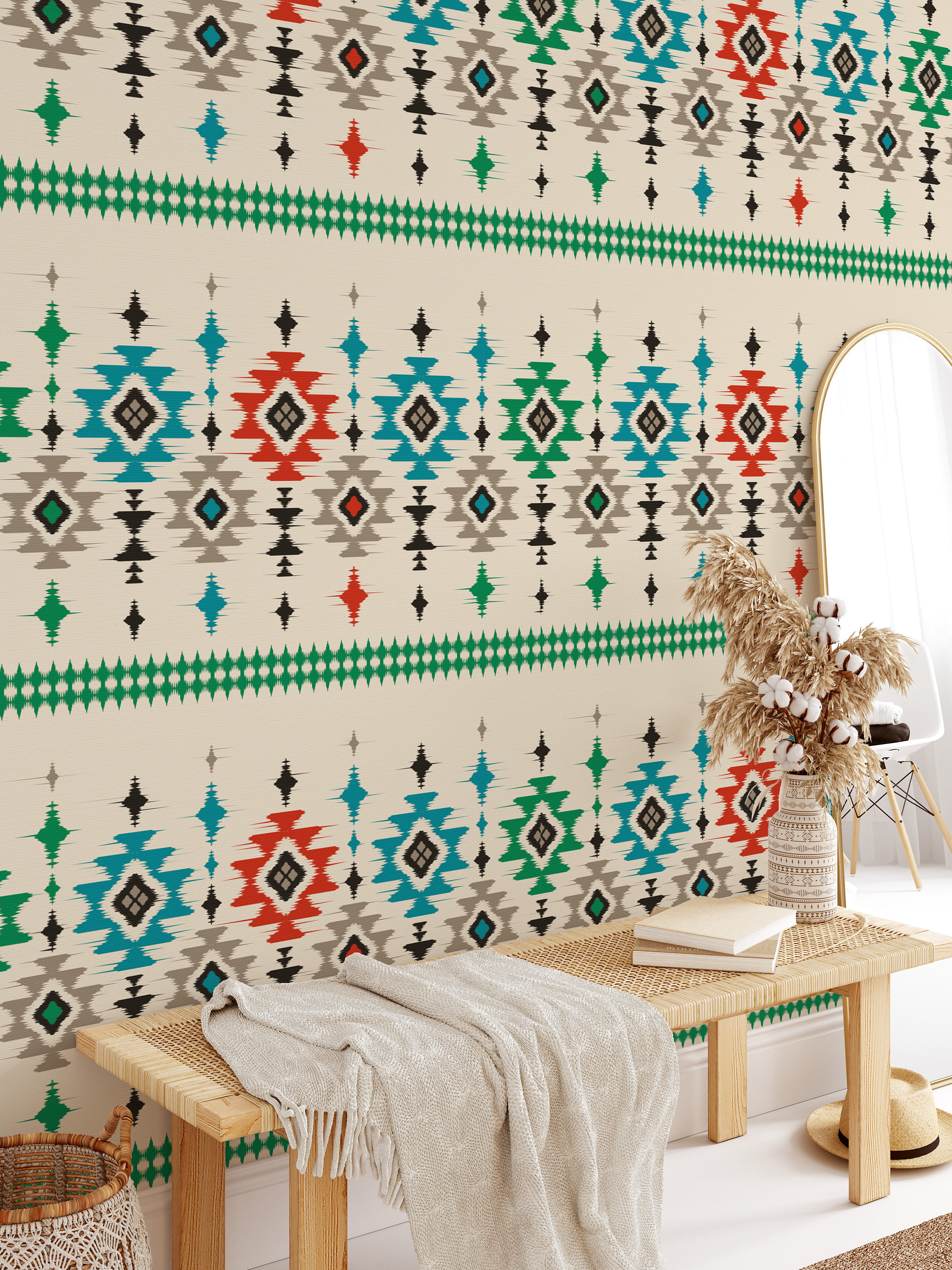 Vintage Ikat Computer Wallpaper