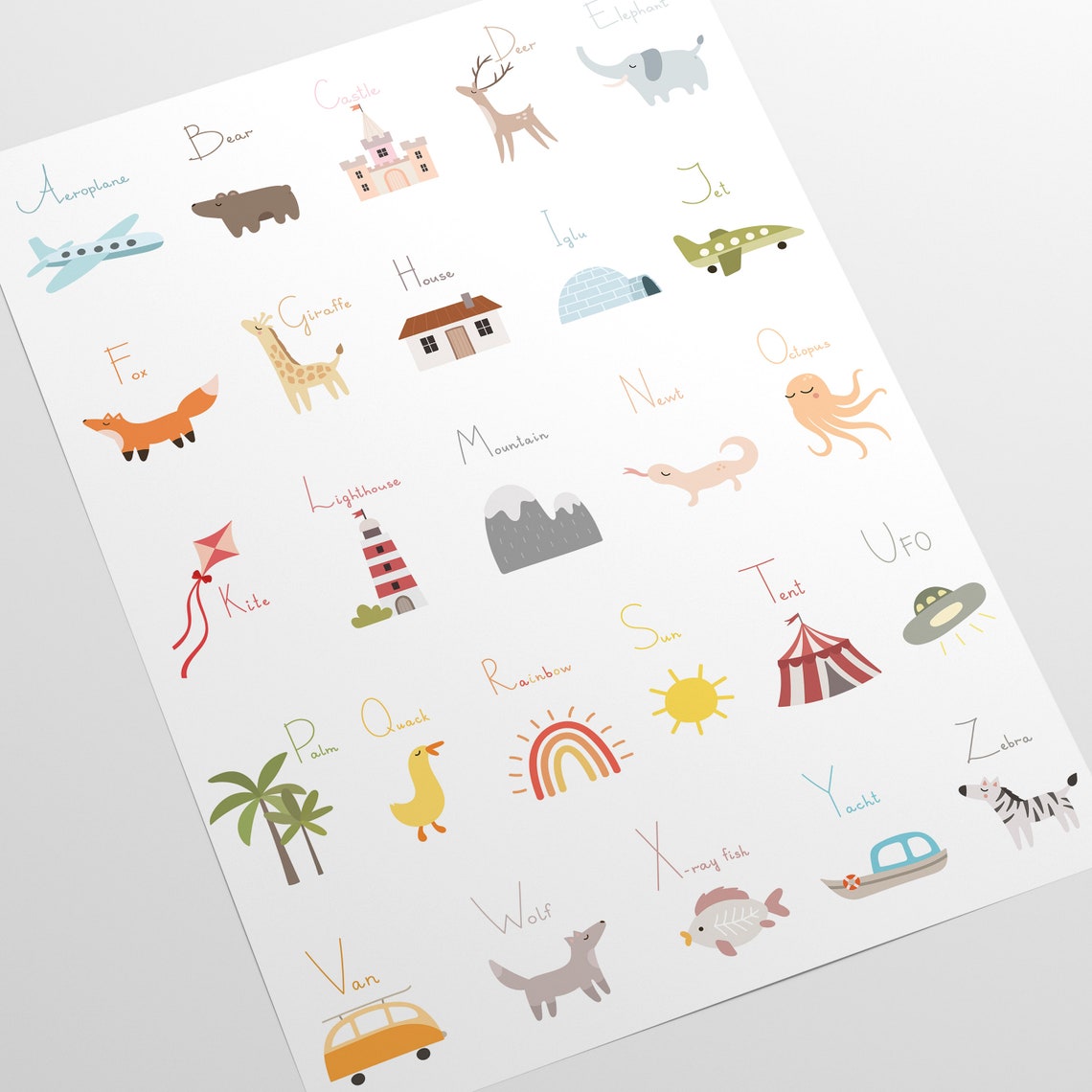Scandinavian Color Alphabet Wallpaper for Kids Room Letter - Etsy