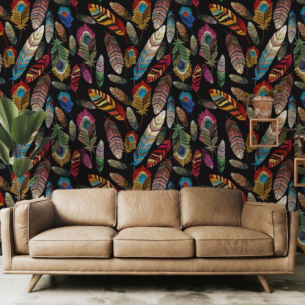 Feathers Wallpaper - Etsy