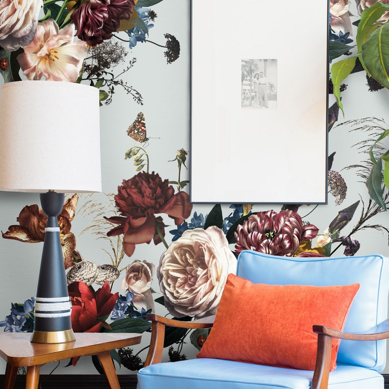 Floral Overlay Dutch Wallpaper for Baroque Decor or Accent - Etsy