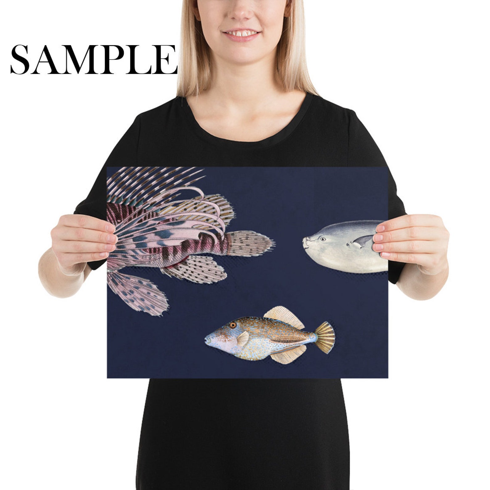 Dark Fish Wallpaper for Feature Wall Whimsical Design - Etsy