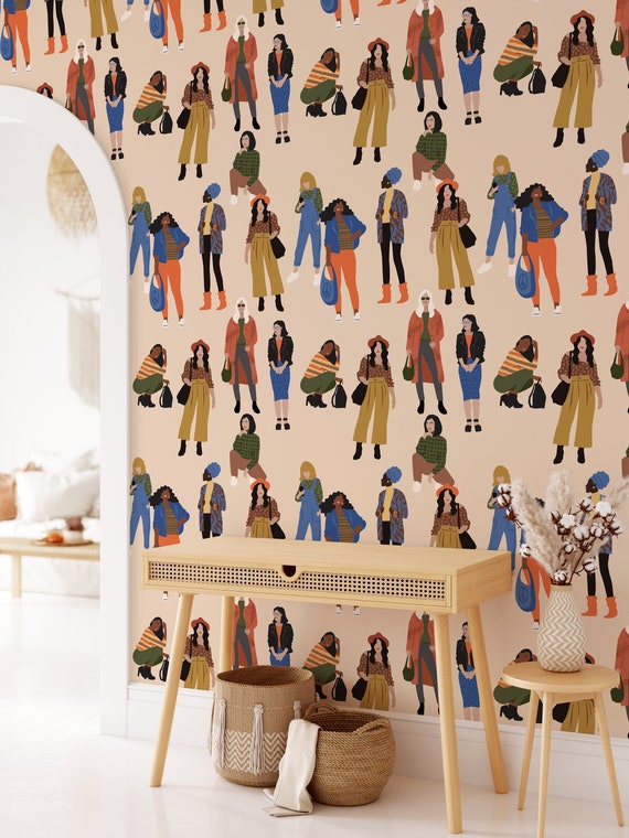 Fashion Girls Wallpaper Girl Illustrator Wall Art - Etsy