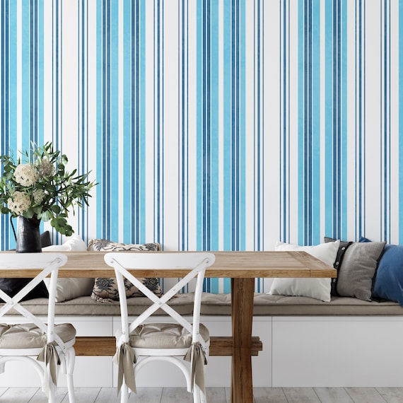 Blue Striped Wallpaper For Wall SA9111 Stripes Resource Library Wide