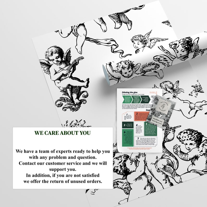 Renaissance Angels Nursery Wallpaper, Angel Wall Art for Kid's Room ...