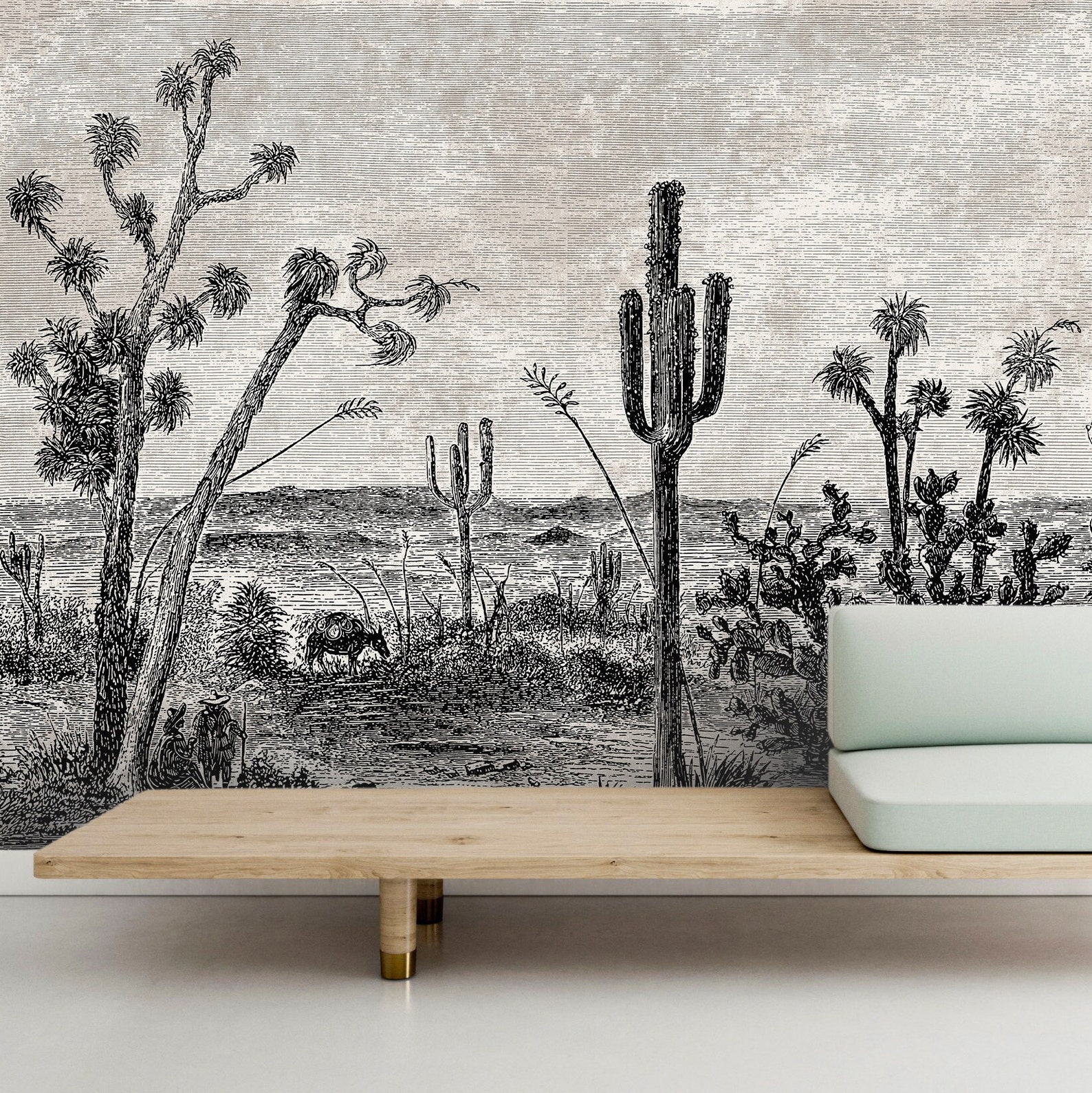 Extra Large Arizona Desert Cactus Wallpaper, Southwest Landscape Wall ...