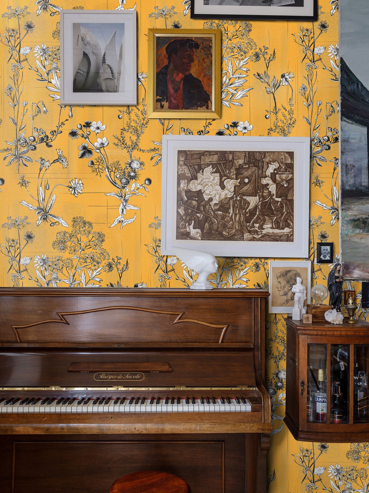 Botanical illustration wallpaper, contemporary botanical wallpaper ...