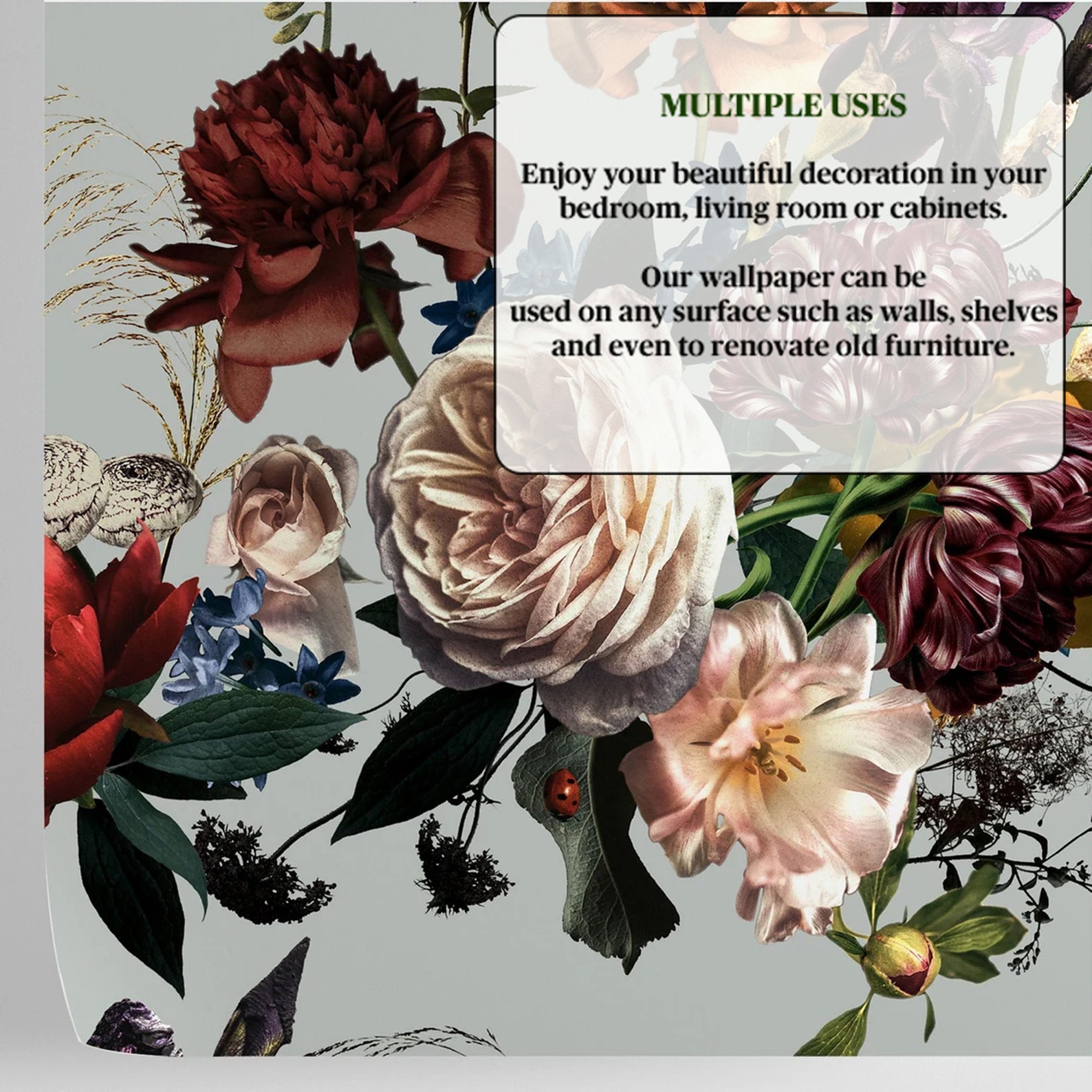 Floral Overlay Dutch Wallpaper for Baroque Decor or Accent | Etsy