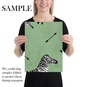 Green Flying Zebra Wallpaper Zebras Wall Decor Jumping Zebra - Etsy