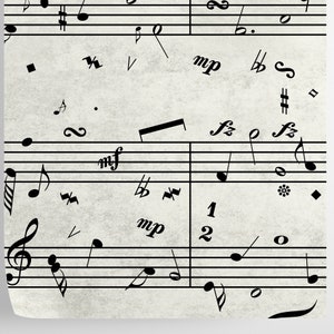 Nursery Decor Sheet Music Wallpaper, Black and White Music Notes Wall ...
