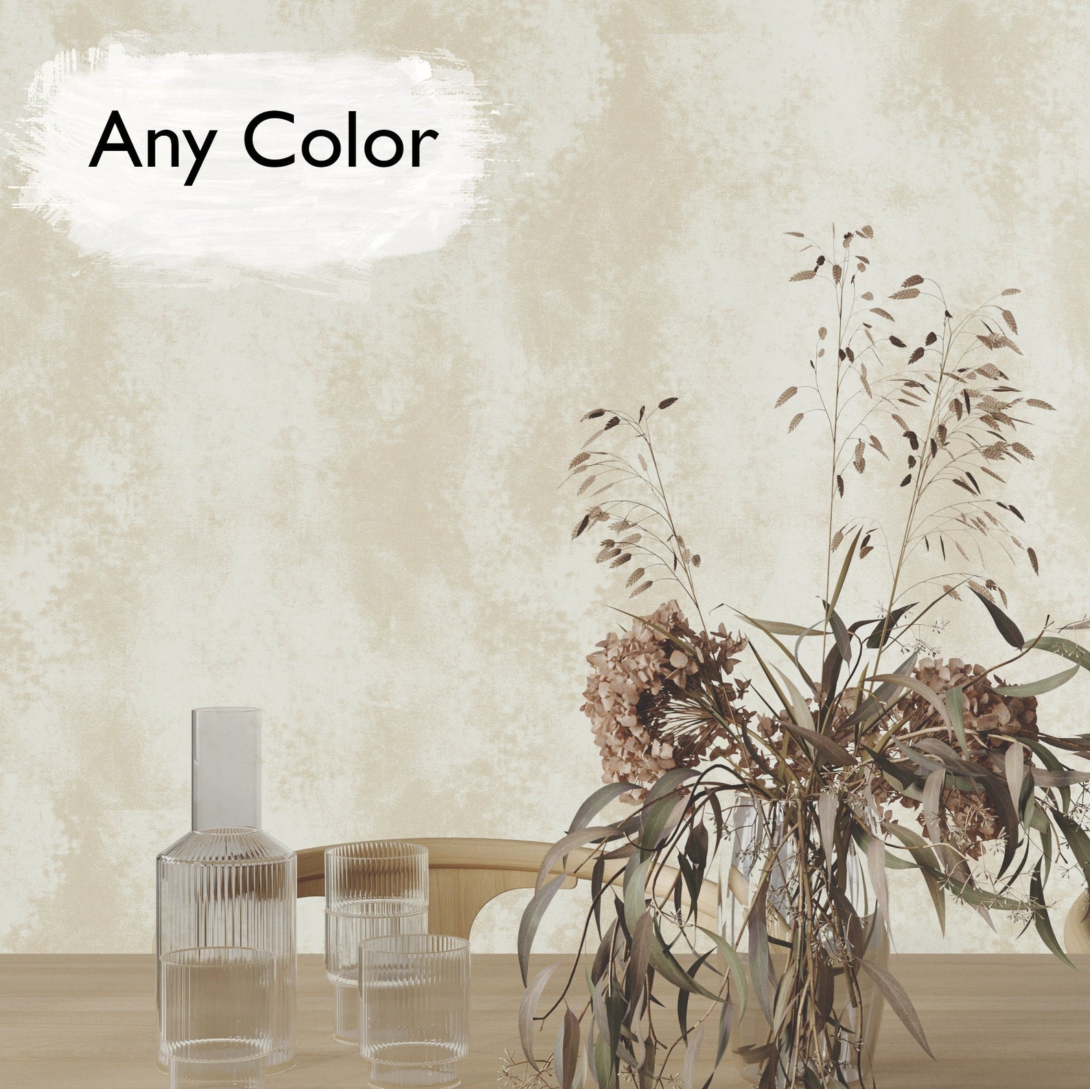 Customizable One Color Wallpaper, Solid Texture Wall Art, Custom ...