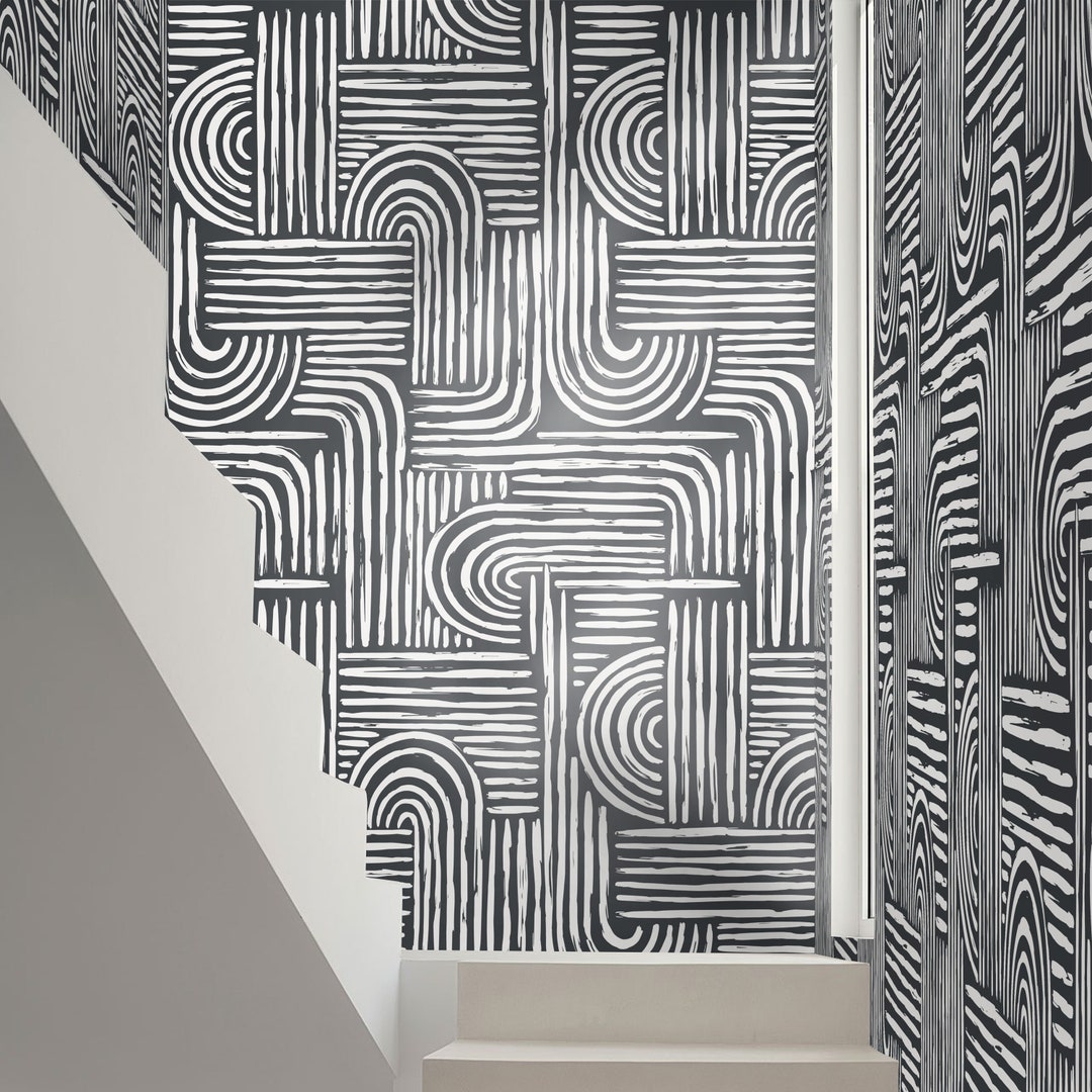 Modern Style Wallpaper With Bold Stripes, Add a Touch of Abstract ...