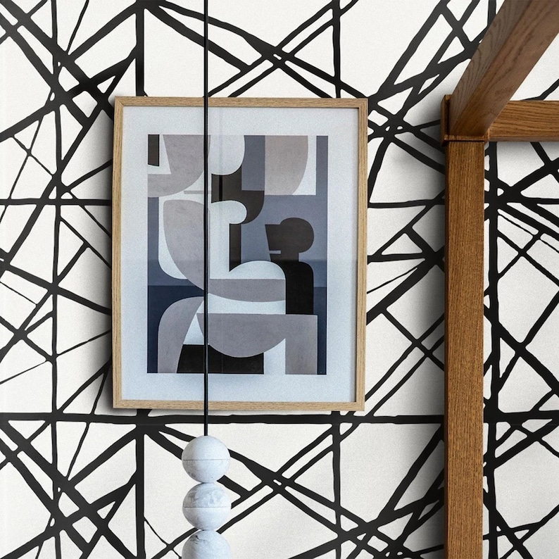 Abstract Lines Minimal Wallpaper Geometric Icon Wall Mural - Etsy