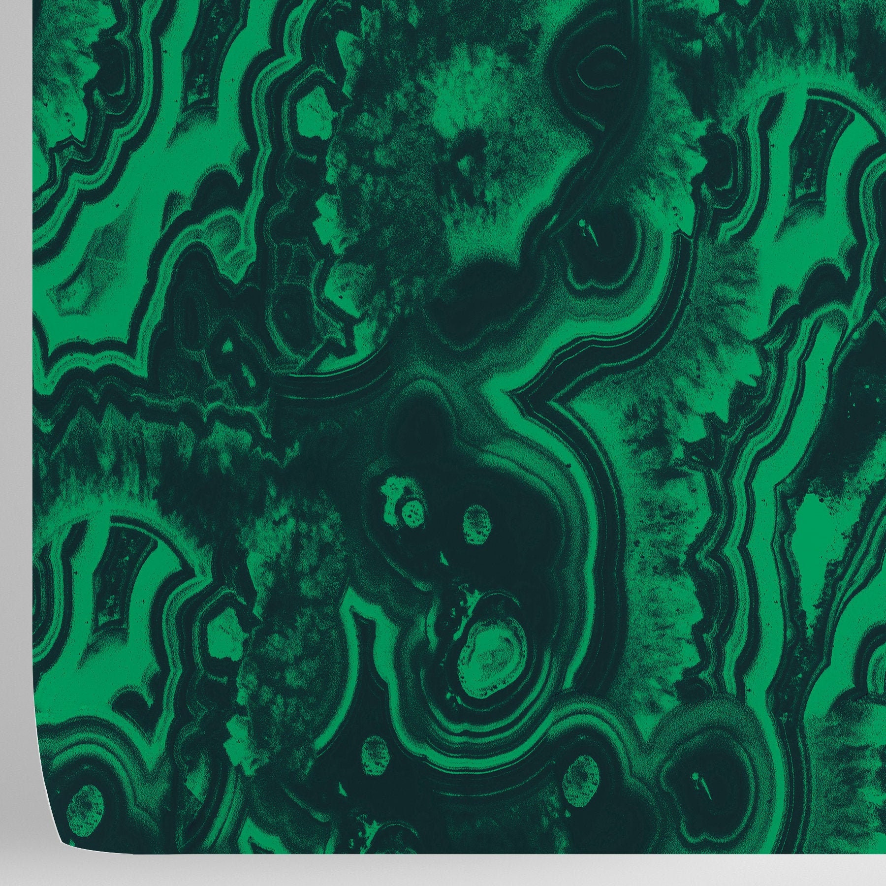 Geode Wallpaper Nature Inspired Print with Green and Black, Art Deco ...